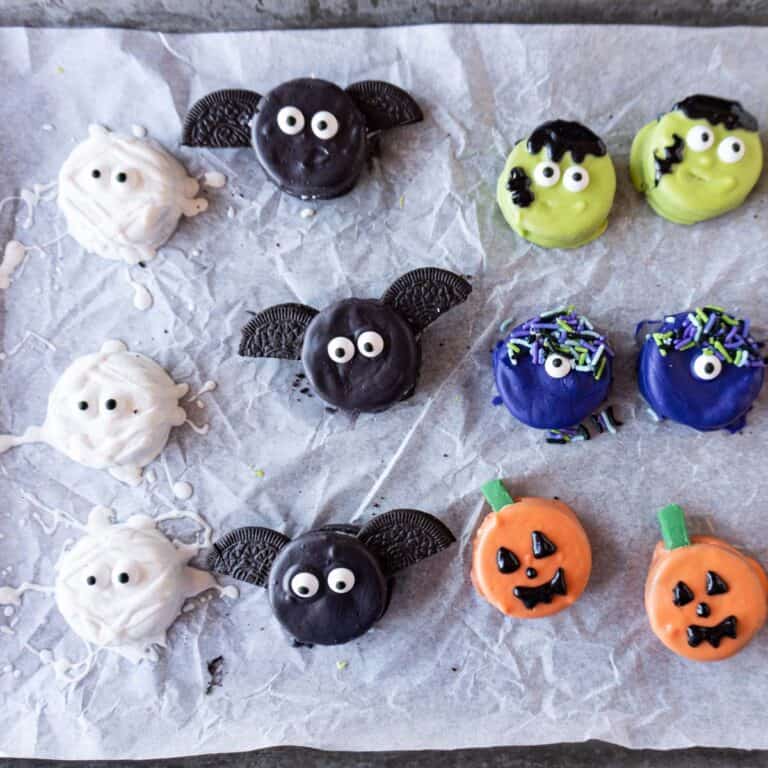 Easy Oreo Monsters, Bats, & Pumpkin Cookies