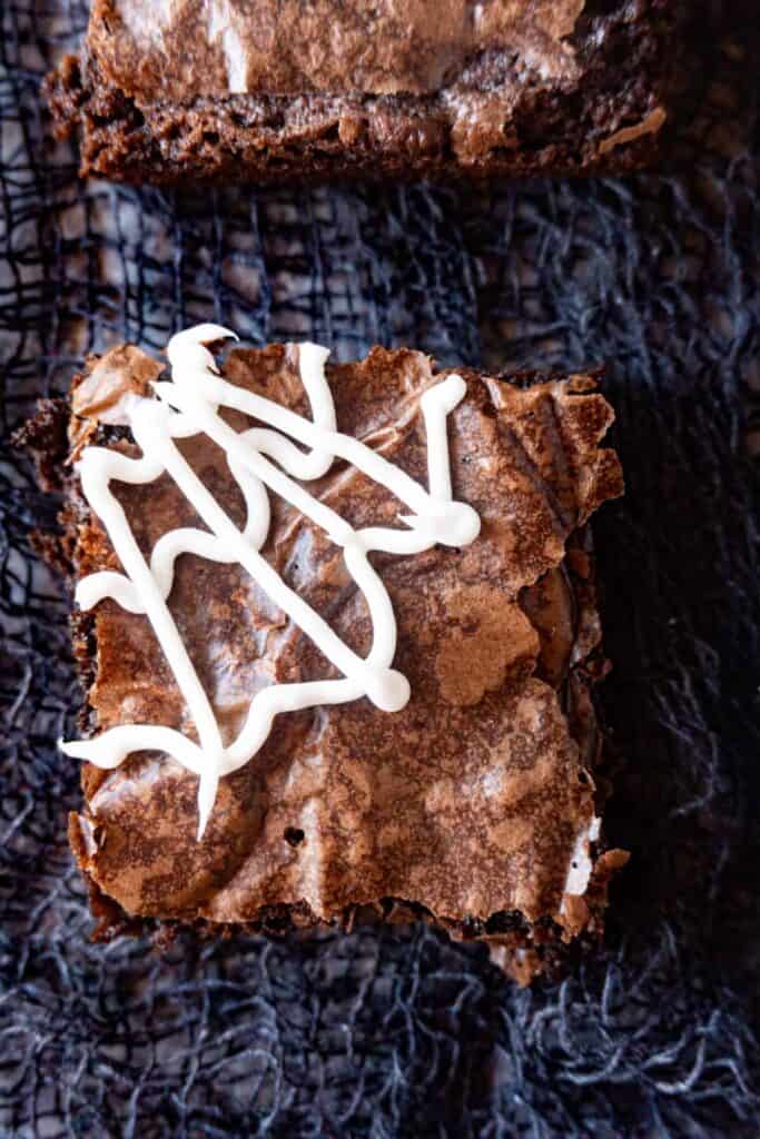 Easy Spider Web Brownies | Step by Step Instructions