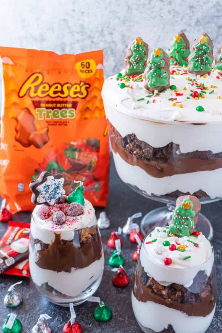 Easy Christmas Trifle | Brownies, Whipped Cream, and Candy!