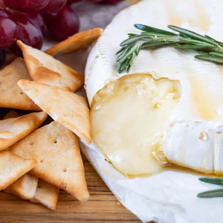 Easy Baked Brie with Honey Recipe • A Table Full Of Joy