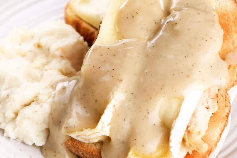 Open Faced Hot Turkey Sandwich with Gravy • A Table Full Of Joy