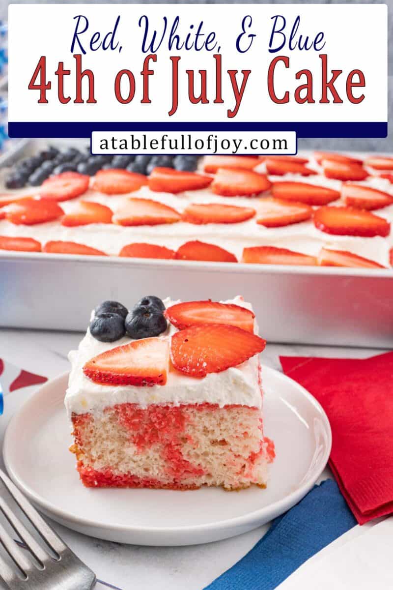 The BEST 4th of July Flag Cake- Jello Poke Cake