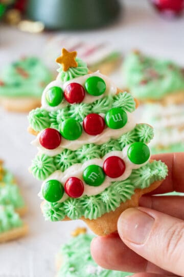 Easy Christmas Tree Cookies- Full recipe + how to decorate!