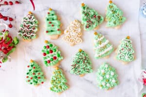 Easy Christmas Tree Cookies- Full recipe + how to decorate!