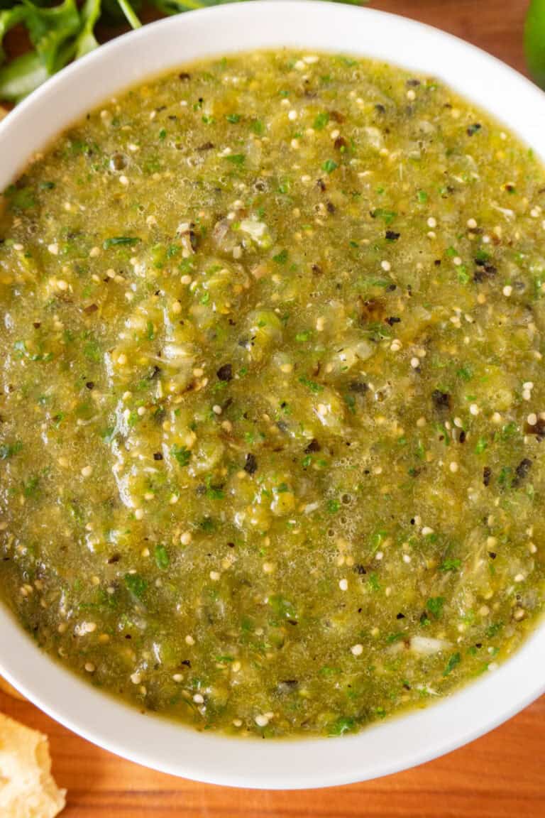 Roasted Tomatillo Salsa • A Table Full Of Joy