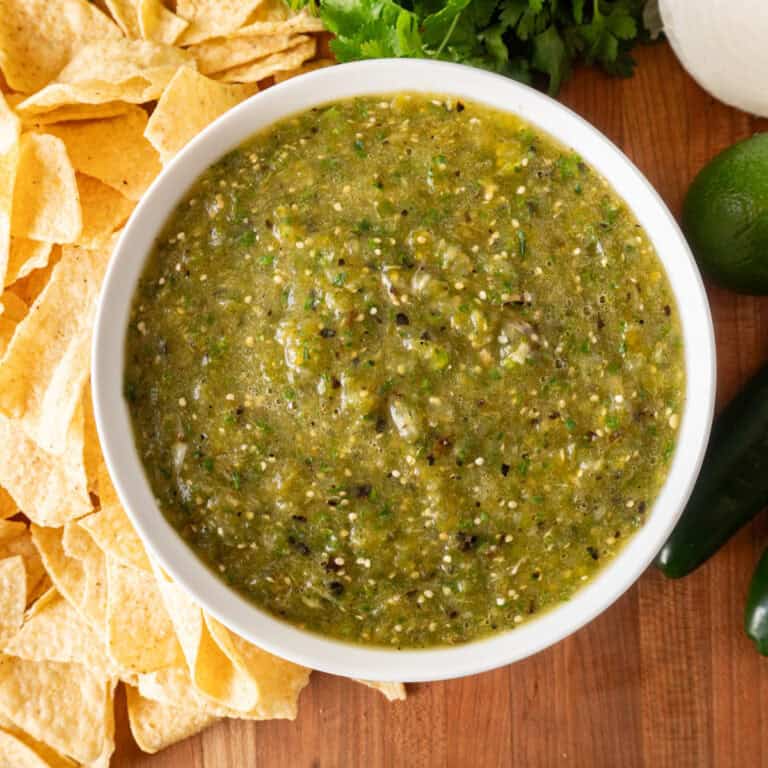 Roasted Tomatillo Salsa • A Table Full Of Joy